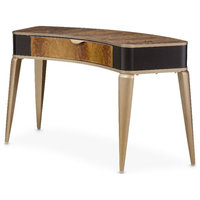 Michael Amini Malibu Crest Vanity/Writing Desk - Crotch Mahogany ...