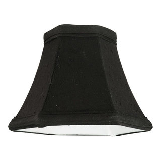 6W X 4.5W Hexagon Black Fabric Shade - Traditional - Lamp Shades - by ...