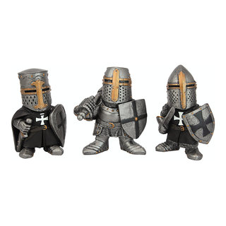 Medieval Crusader Knights of the Gothic Realm Statues, 3-Piece Set ...