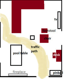 ideas for 20x25 family room with column right in the middle