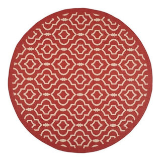 Safavieh Courtyard Red Indoor Outdoor Rug - Round 7'10", Round 7'10 ...