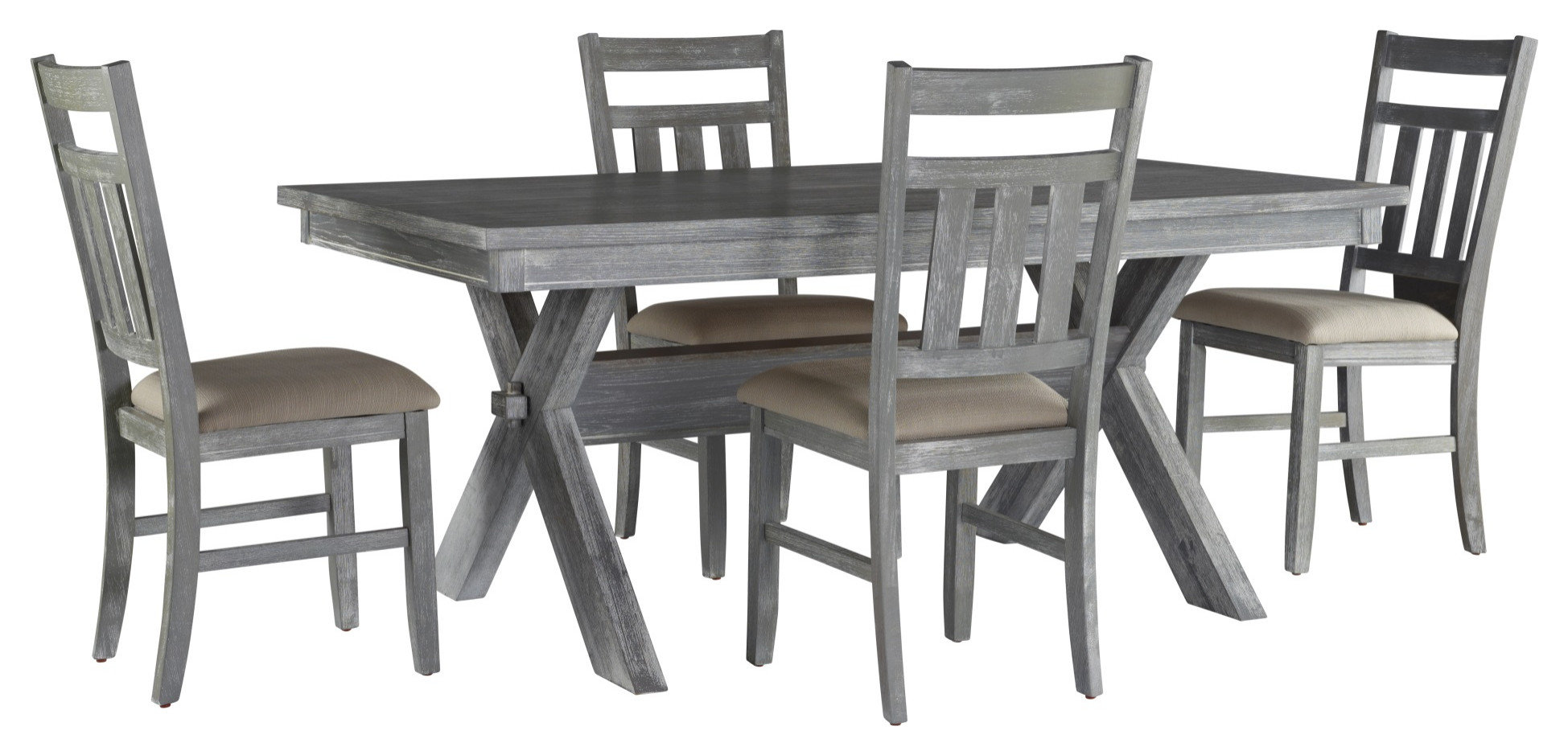 Turino Weathered Gray 5-Piece Dining Set - Farmhouse - Dining Sets - by ...