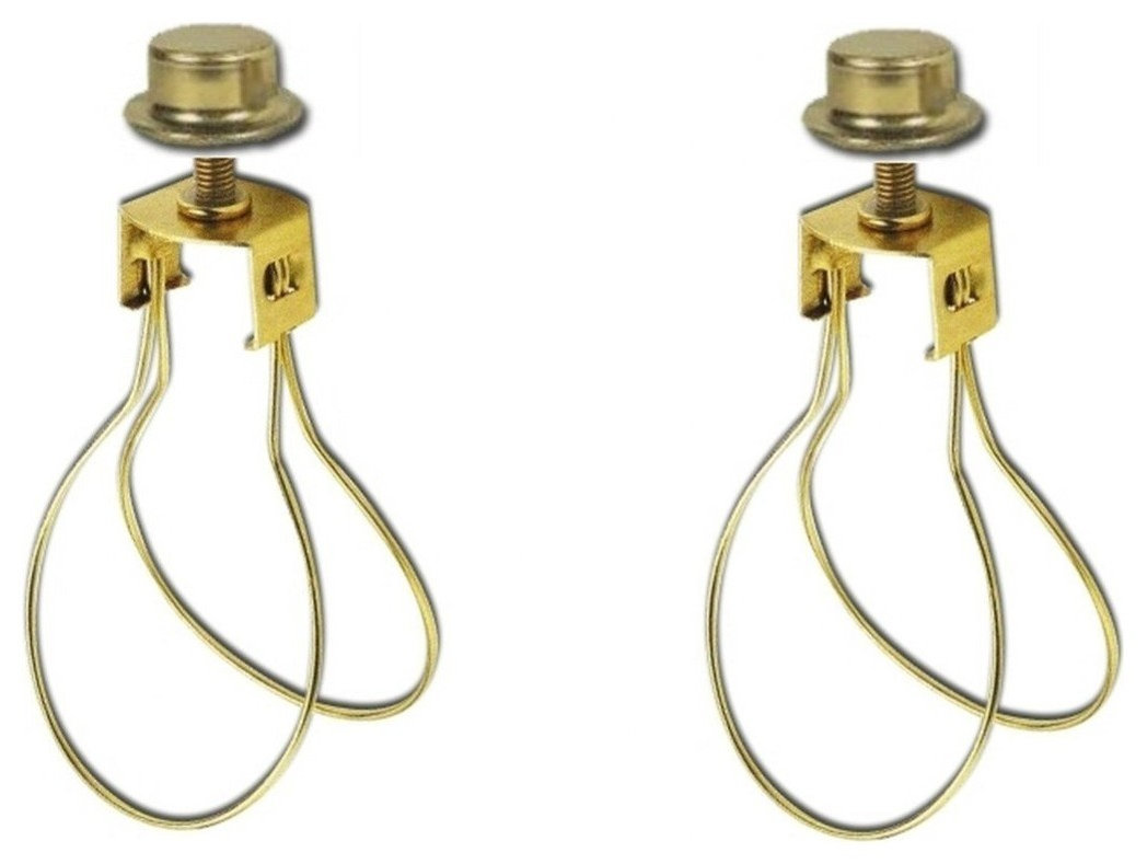 2 Lamp Shade Bulb Clip Adapters Clip on With Shade Attaching Finials ...