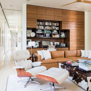 75 Beautiful Mid-Century Modern Living Room Library Pictures & Ideas ...