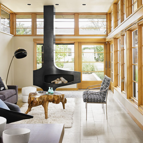 Mid Century Modern Fireplace | Houzz