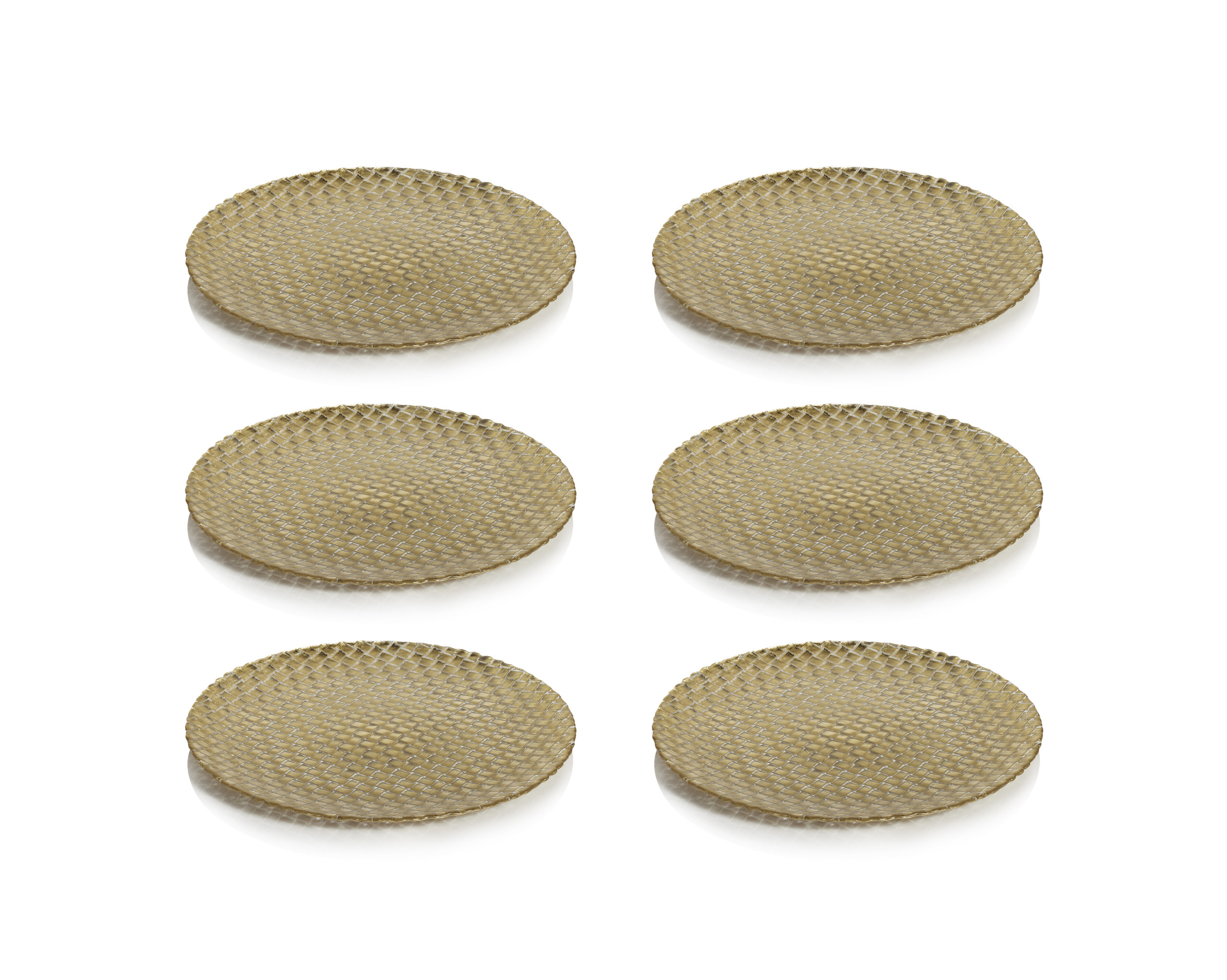 Nova Braided Gold Glass Plates, Set of 6, 13" - Contemporary - Dinner ...
