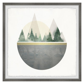 "Forest in a Circle" Framed Painting Print, 18"x18" - Contemporary ...