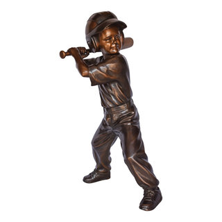 Girl batting a Baseball in Action Bronze Statue - Size: 20"L x 21"W x ...