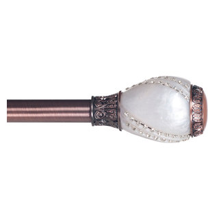 Lavish Home Pearl Curtain Rod 3/4 inch, Copper - Traditional - Curtain ...