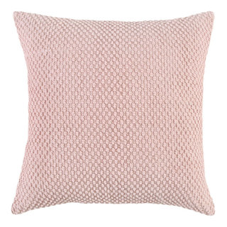 Blush Pink Nubby Textured Modern Throw Pillow - Contemporary ...