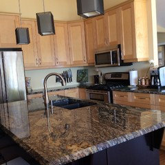 Ideas for a backsplash for blue fire granite