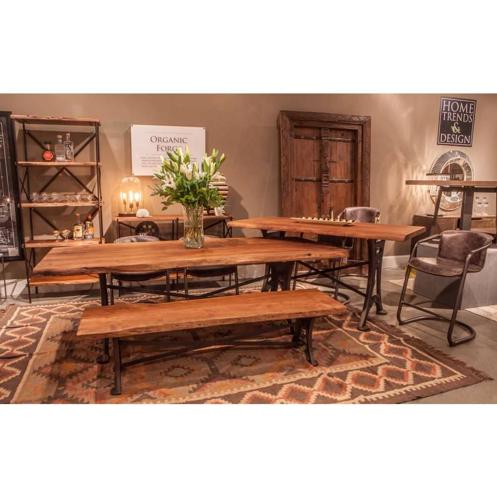 Blayne 80-Inch Live Edge Dining Table with Antique Zinc Base ...