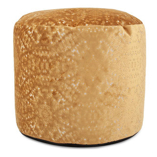 Hand-Finished Pisani Gold Pouf Ottoman, Tall - Contemporary - Floor ...