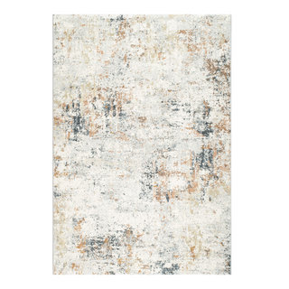 Dynamic Rugs Couture 52029 Organic and Abstract Rug, Ivory and Copper ...