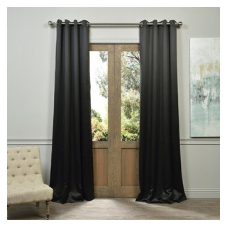 Jet Black Grommet Room Darkening Curtain, Set of 2, 50"x96 ...