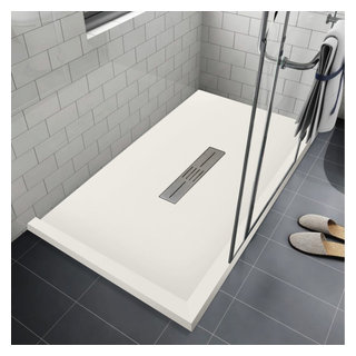 Transolid Trimslate 60x32 Shower Base Double Threshold Center Drain ...