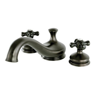 Kingston Brass 4 1/2" Three Hole Roman Tub Faucet, KS3335PKX ...