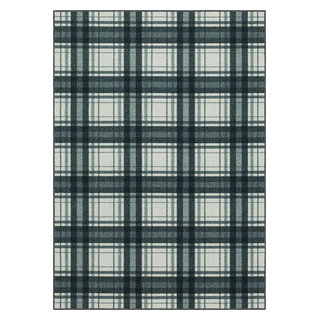 Black Plaid Area Rug, 7' 6" x 10' - Rustic - Area Rugs - by Mohawk Home ...