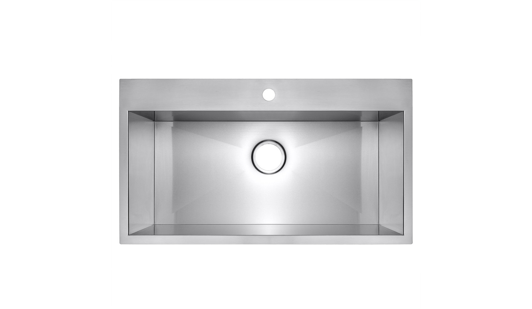 32"x18"x9" Handmade Stainless Steel Top Mount Kitchen Sink Single Basin ...