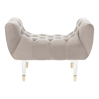 Safavieh Couture Eugenie Tufted Velvet Bench, #N/A - Midcentury ...