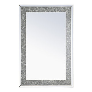 Elegant Modern 31.5" Rectangle Crystal Mirror In Clear Finish ...