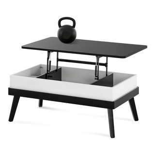Modern Lift Top Coffee Table with Angled Legs and Hidden Storage Space ...