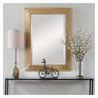 Rora Woven Coastal Mirror - Tropical - Wall Mirrors - by Ownax | Houzz