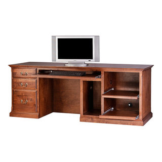 Traditional Alder Computer Desk, 78w - Desks And Hutches - by Oak ...