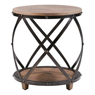 Cirque Rustic Farmhouse Dining Table - Industrial - Side Tables And End ...
