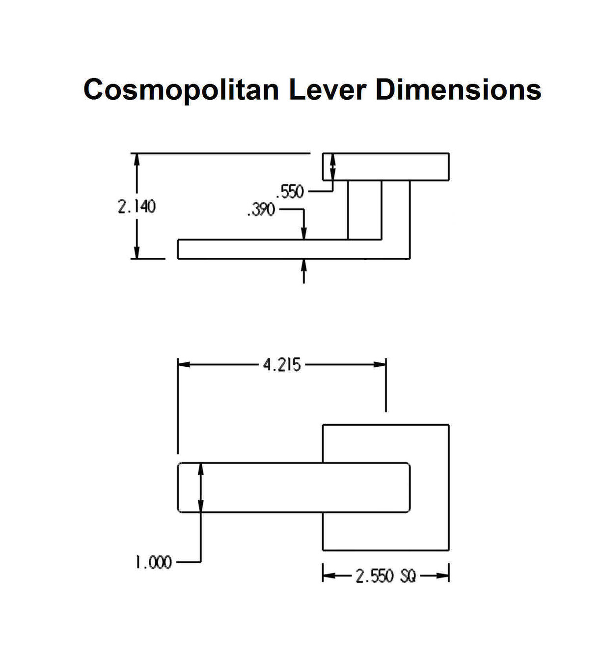 Cosmopolitan Lever Set, Passage Function - Contemporary - Door Levers ...