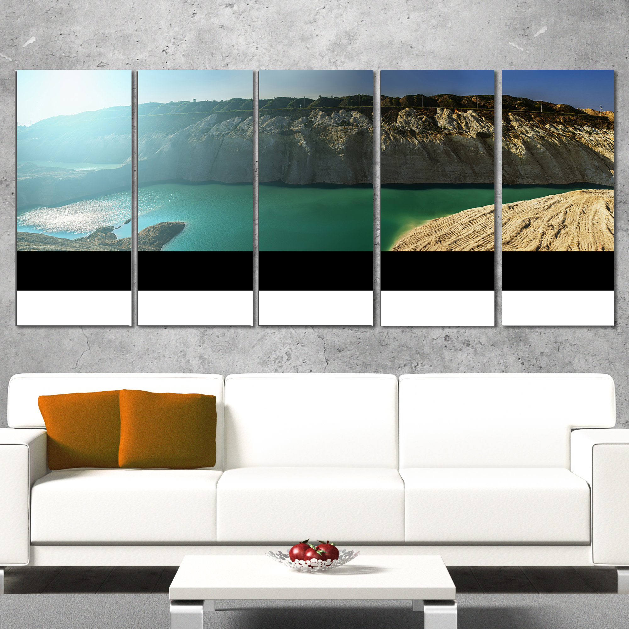 "Chalk Quarry in Belarus Panorama" Landscape Print Wall Art, 60"x28" 5 ...