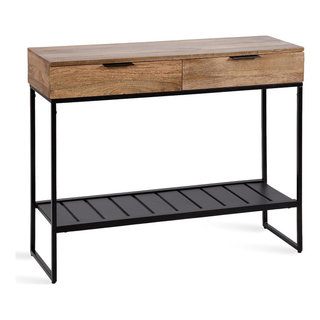 Modern Console Table, Lower Open Shelf & 2 Spacious Drawers ...