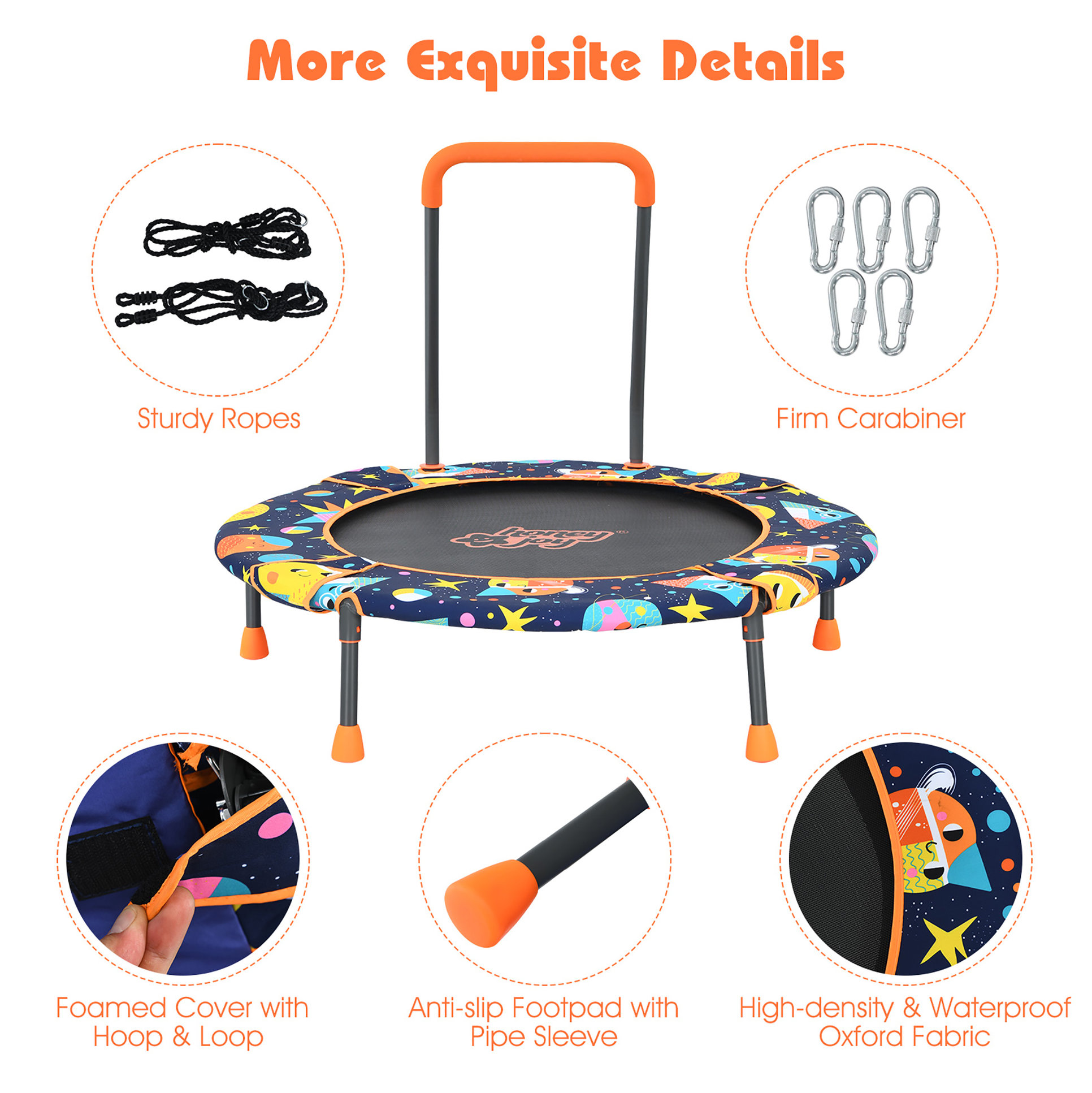36''Convertible Swing & Trampoline Set Kids Fitness Rebounder W ...
