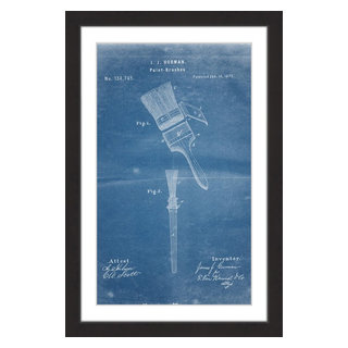 "Paint Brush 1873 Blueprint" Framed Painting Print, 20x30 ...