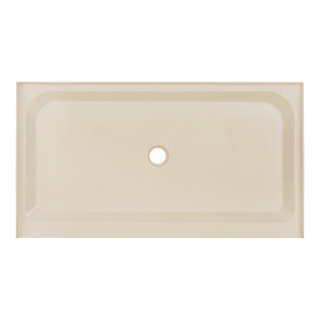 Voltaire 60 x 36 Single-Threshold, Center Drain, Shower Base in Biscuit ...