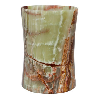 Vinca Collection Black and Gold Marble Waste Bin - Contemporary ...