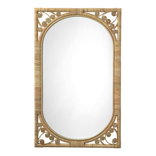 Primrose Rattan Mirror - Tropical - Wall Mirrors - by HedgeApple | Houzz
