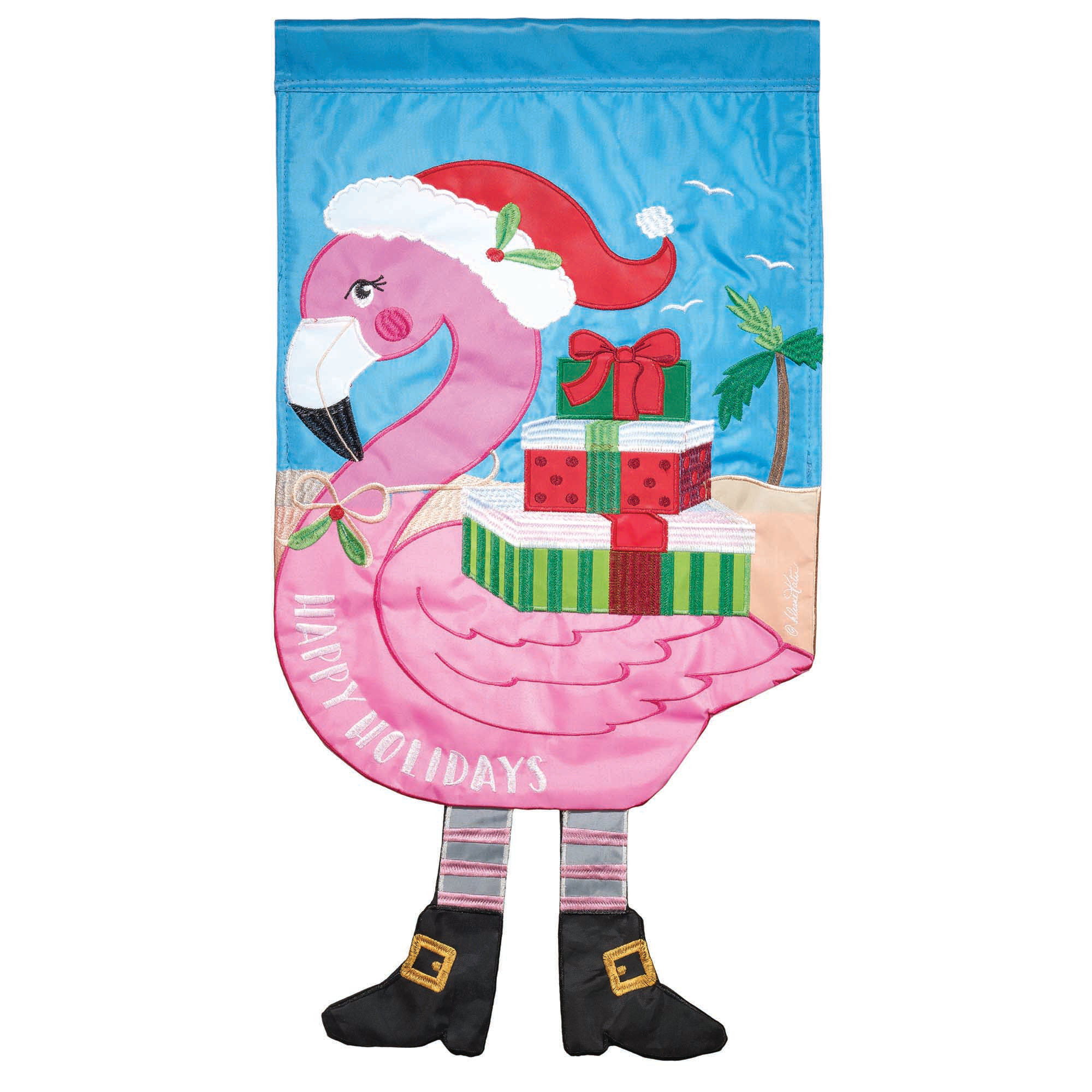Crazy Leg Holiday Flamingo, 24" - Traditional - Flags And Flagpoles ...
