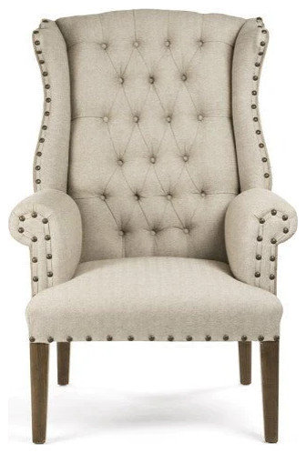 Alfred Tufted Wingback Chair - Transitional - Armchairs And Accent ...