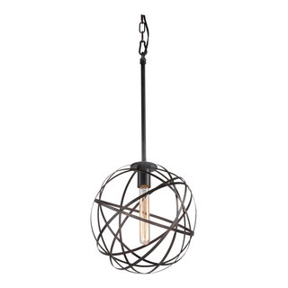 Atom 1 Light Pendant, Black - Industrial - Pendant Lighting - by Lights ...