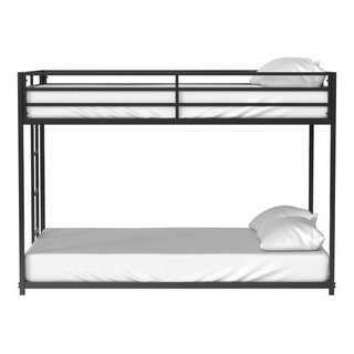 Adrian Metal Full Size Over Full Size Bunk Bed, Black - Industrial ...