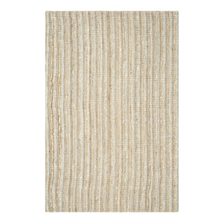 Natural Fiber Braided Jute Area Rug with Coastal Charm and Solid ...