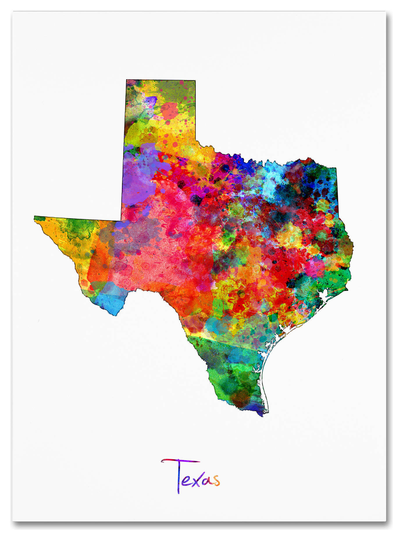 "Texas Map" Canvas Art by Michael Tompsett, 35"x47" - Traditional ...