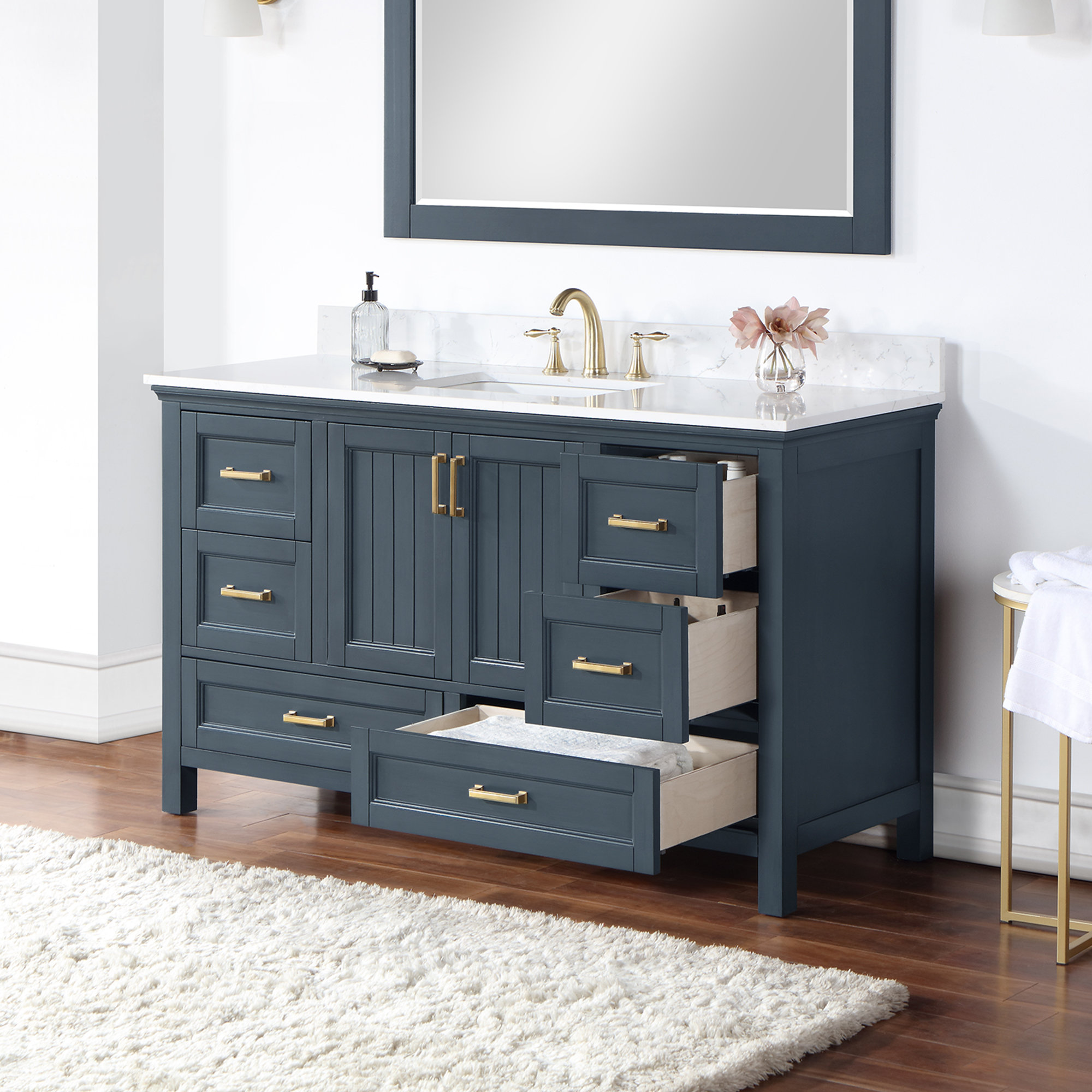 Isla Single Bathroom Vanity Set, 60 - Transitional - Bathroom Vanities ...