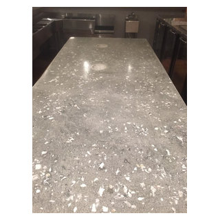 Countertops - embedded oyster shells in concrete - Beach Style - New ...