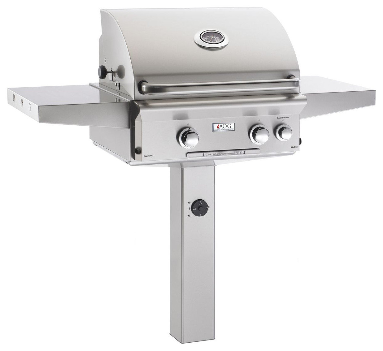 AOG 24" L-Series Grill Only with In-Ground Post - Contemporary ...