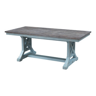 Bar Harbor Blue Dining Table - Farmhouse - Dining Tables - by Coast to ...