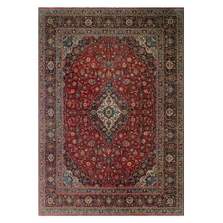 Vintage Distressed Harlee Red Rug 9'9"x13'1", 9'9"x13'1" - Traditional ...