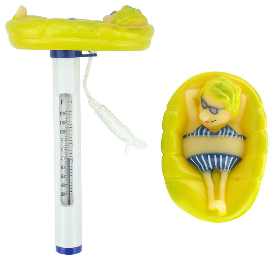 Floating Lady With Inner Tube Swimming Pool Thermometer With Cords ...