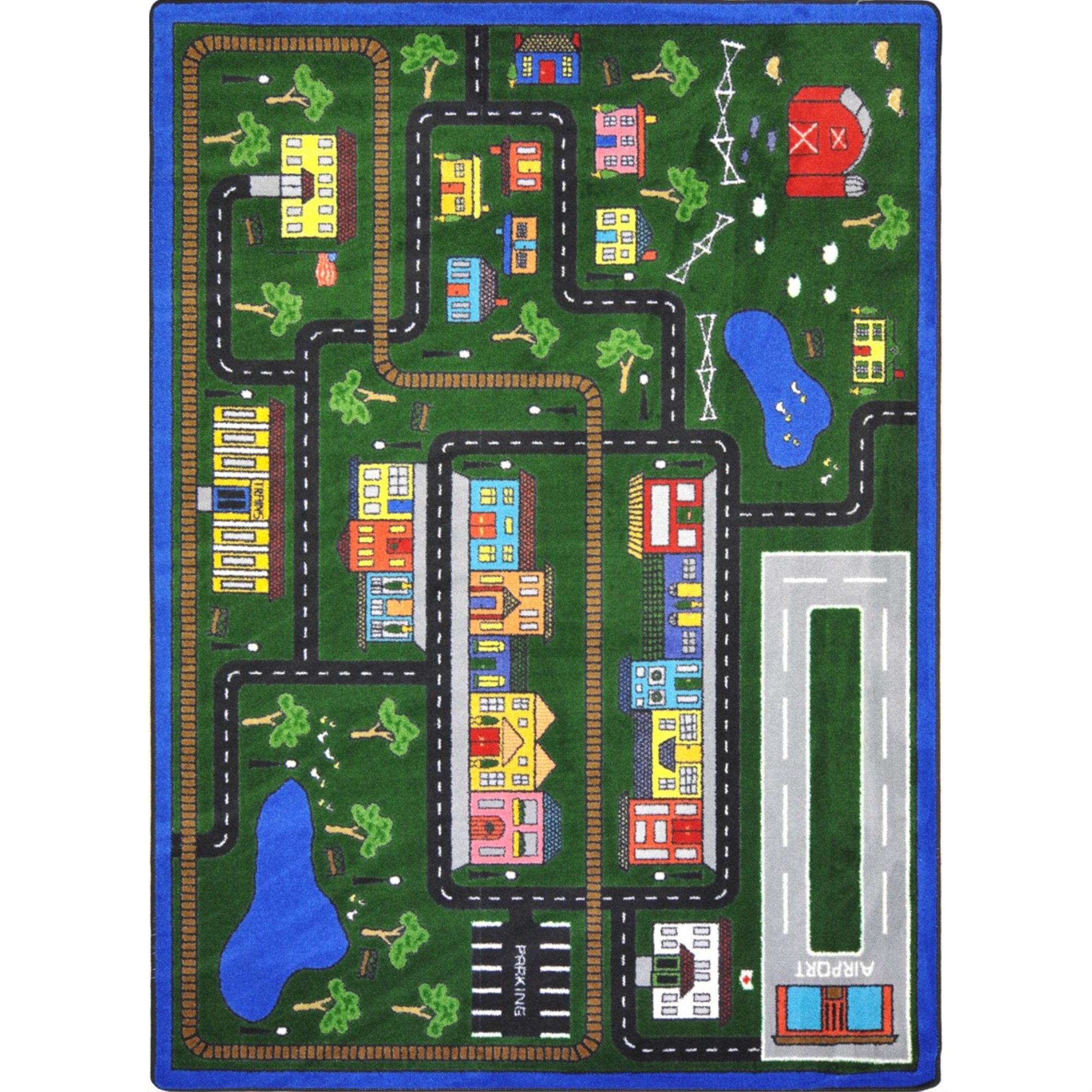 Tiny Town 7'8" x 10'9" area rug in color Multi - Contemporary - Kids ...
